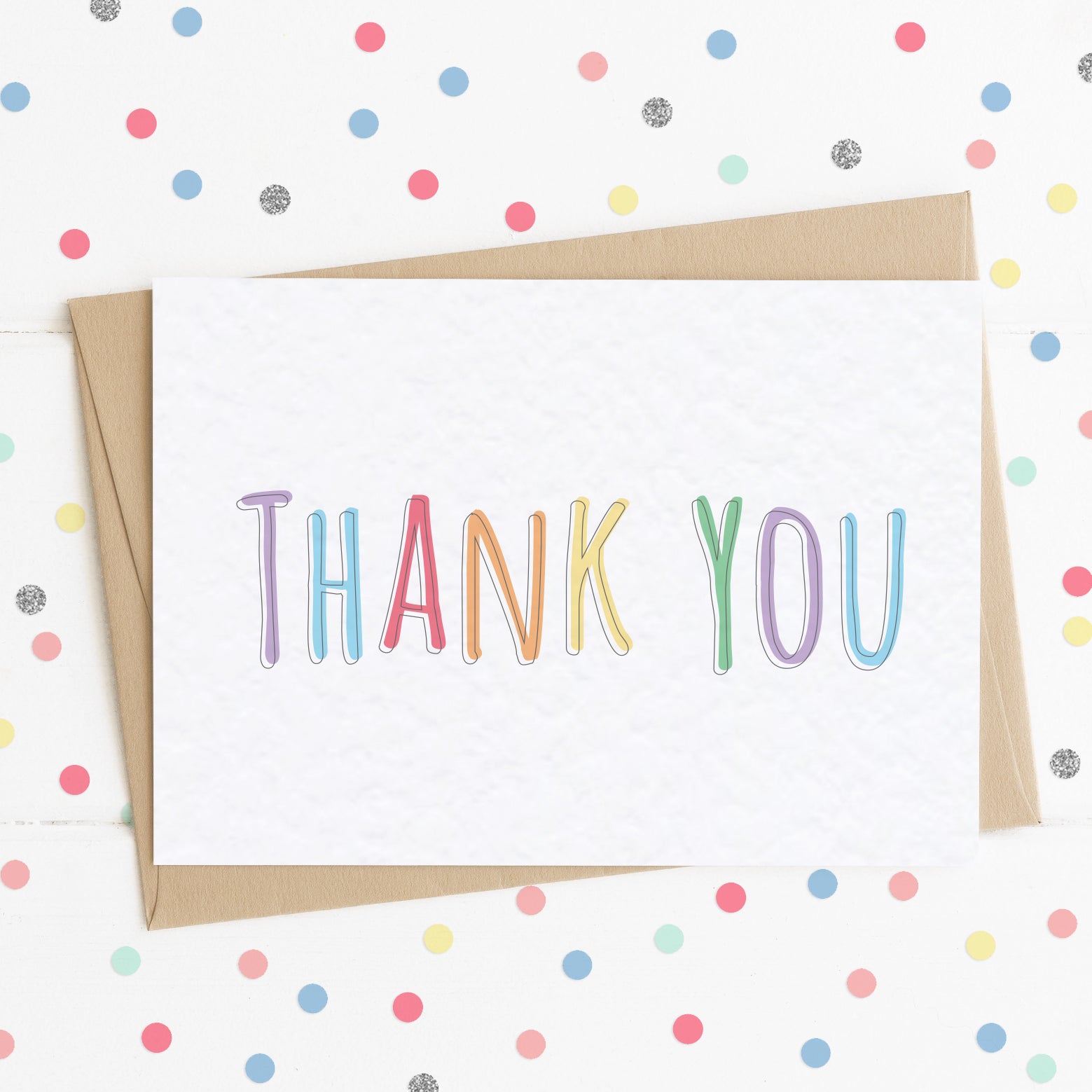 "Thank You" Rainbow Appreciation Card – Lady K Designs